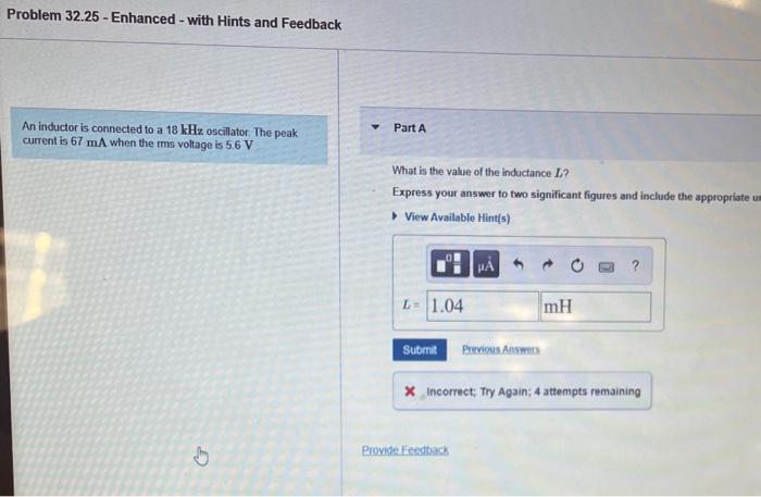 Solved Problem 32.25 - Enhanced - with Hints and Feedback An | Chegg.com