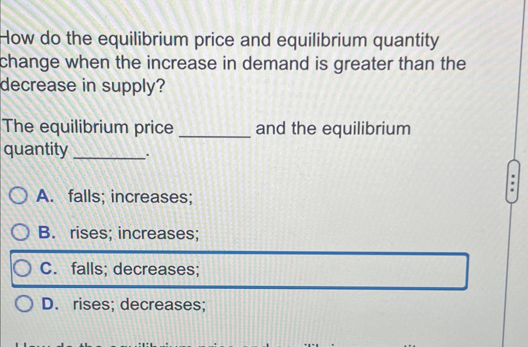 Solved How do the equilibrium price and equilibrium quantity | Chegg.com