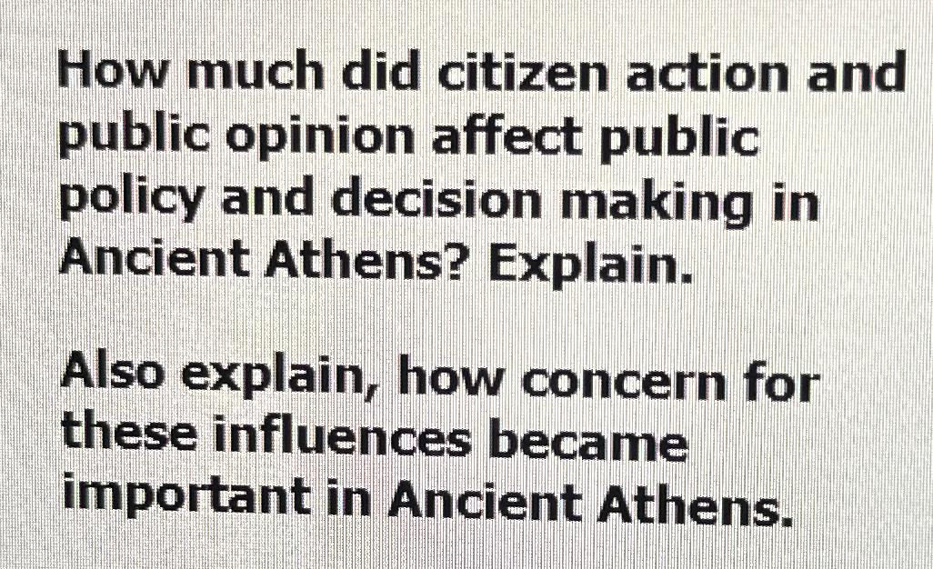 Solved How much did citizen action and public opinion affect | Chegg.com Solved How much did citizen action and public opinion affect | Chegg.com