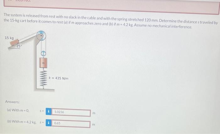 Solved The system is released from rest with no slack in the | Chegg.com