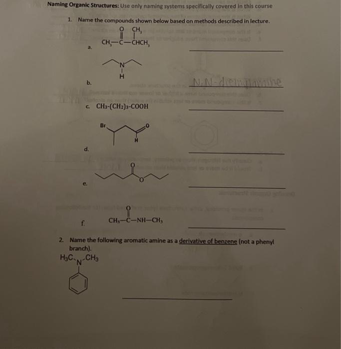Solved Naming Organic Structures: Use only naming systems | Chegg.com