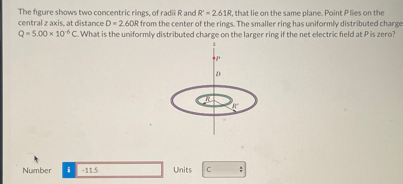 Solved The figure shows two concentric rings, of radii R | Chegg.com
