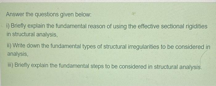 Solved Answer the questions given below: i) Briefly explain | Chegg.com