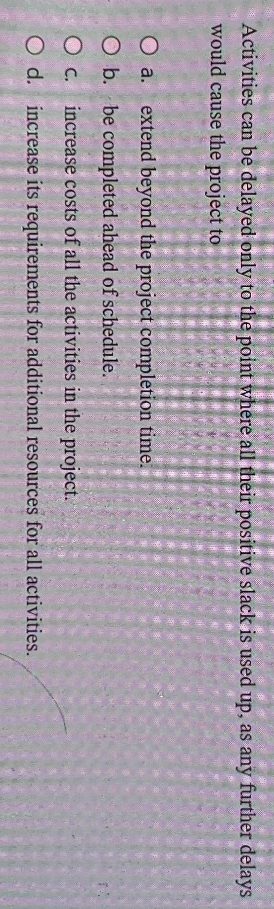 Solved Activities can be delayed only to the point where all | Chegg.com
