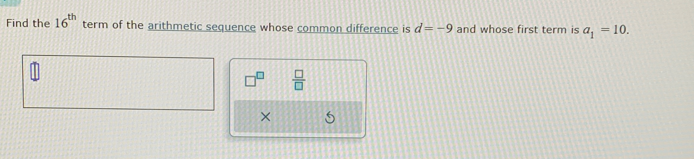 Solved Find the 16th ﻿term of the arithmetic sequence whose | Chegg.com
