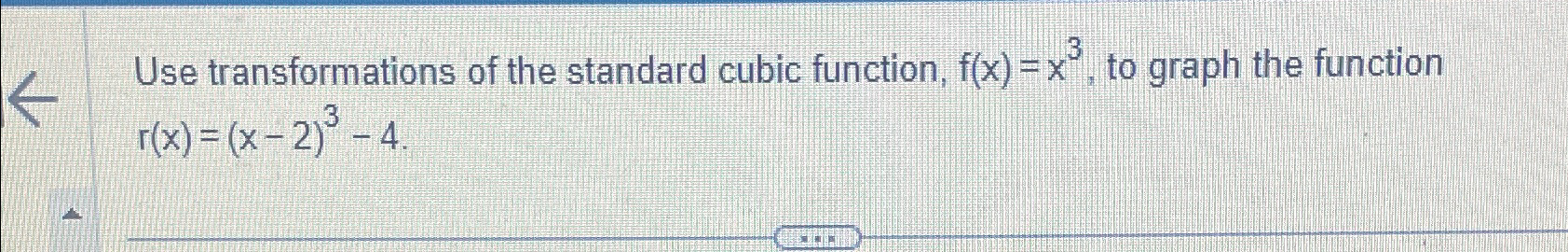 Solved Use transformations of the standard cubic function, | Chegg.com