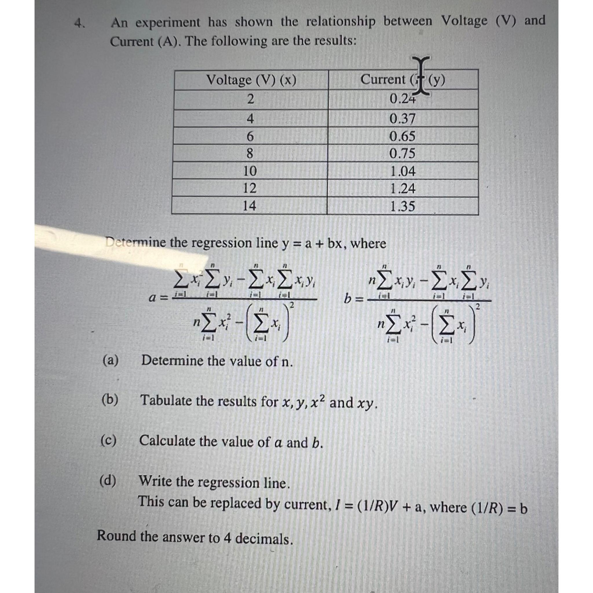 Solved An experiment has shown the relationship between | Chegg.com