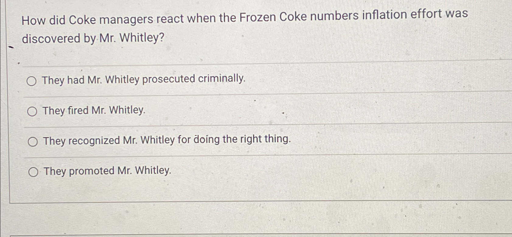 Solved How did Coke managers react when the Frozen Coke | Chegg.com