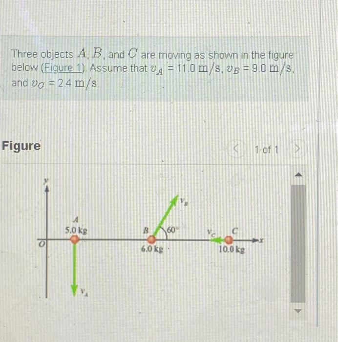Solved Three Objects A B And C Are Moving As Shown In The