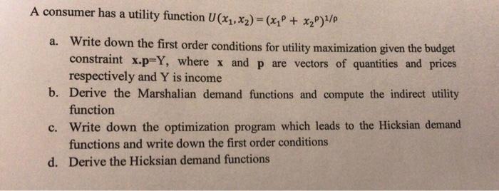 Solved A consumer has a utility function U(x1, x2)=(x + | Chegg.com