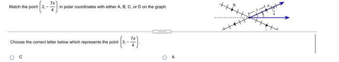 Solved match the point (3, -7pi/4) and polar coordinates of | Chegg.com