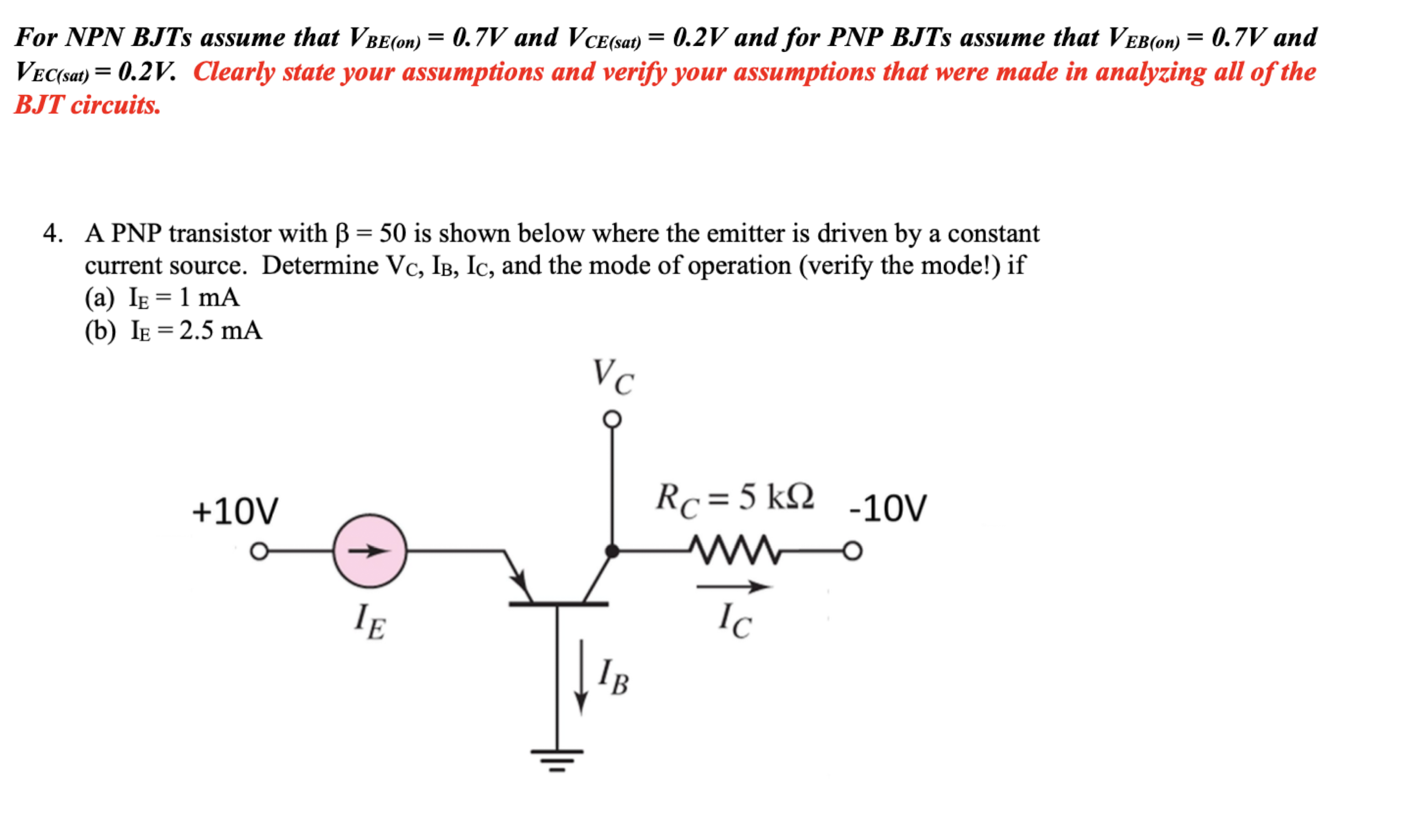 Solved For NPN BJTs assume that VBE(on)=0.7V ﻿and | Chegg.com