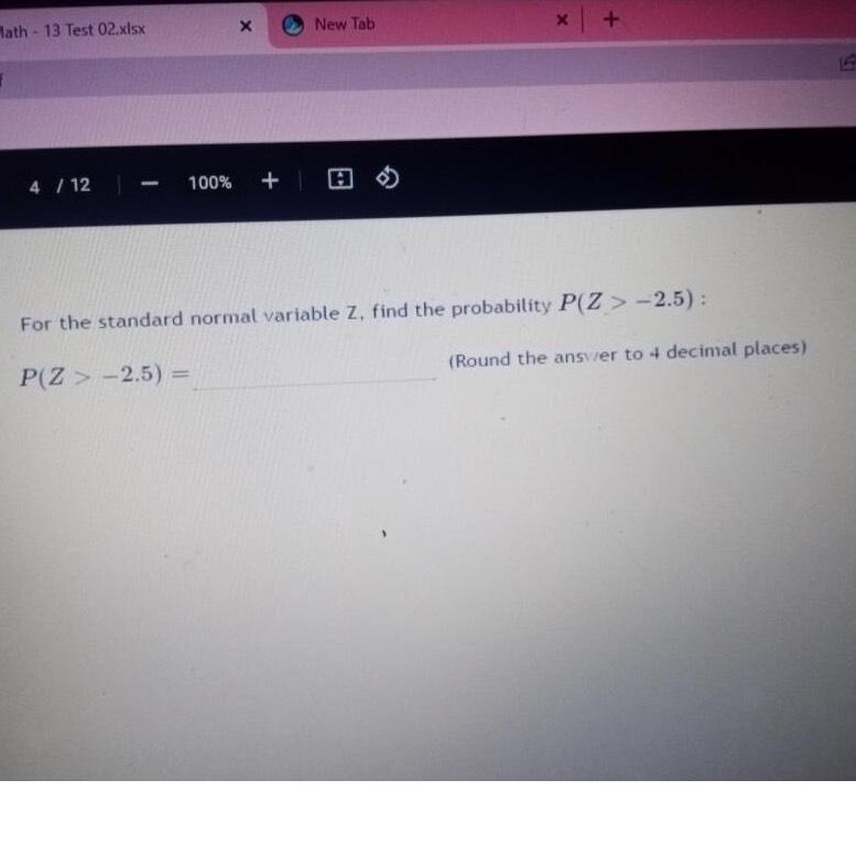 Solved For the standard normal variable Z, ﻿find the | Chegg.com