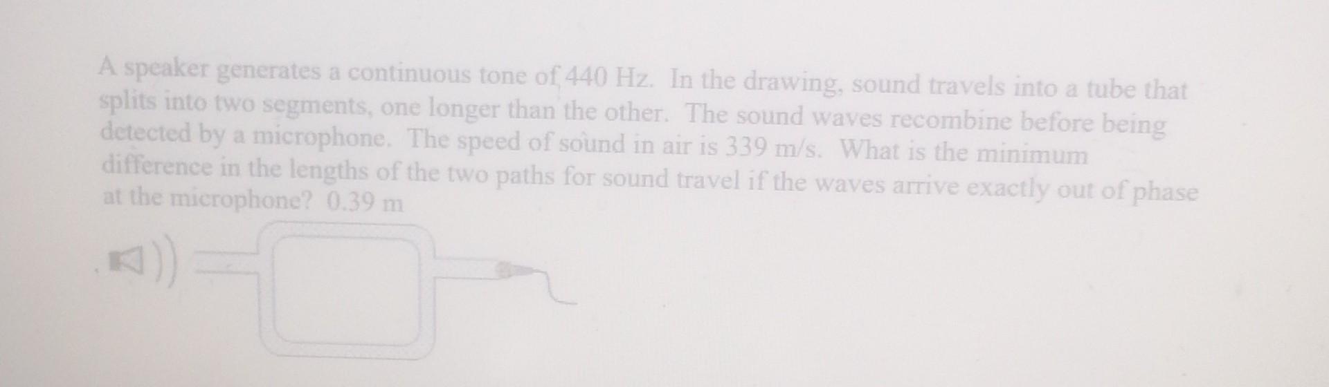 Solved A speaker generates a continuous tone of 440 Hz. In | Chegg.com Solved A speaker generates a continuous tone of 440 Hz. In | Chegg.com