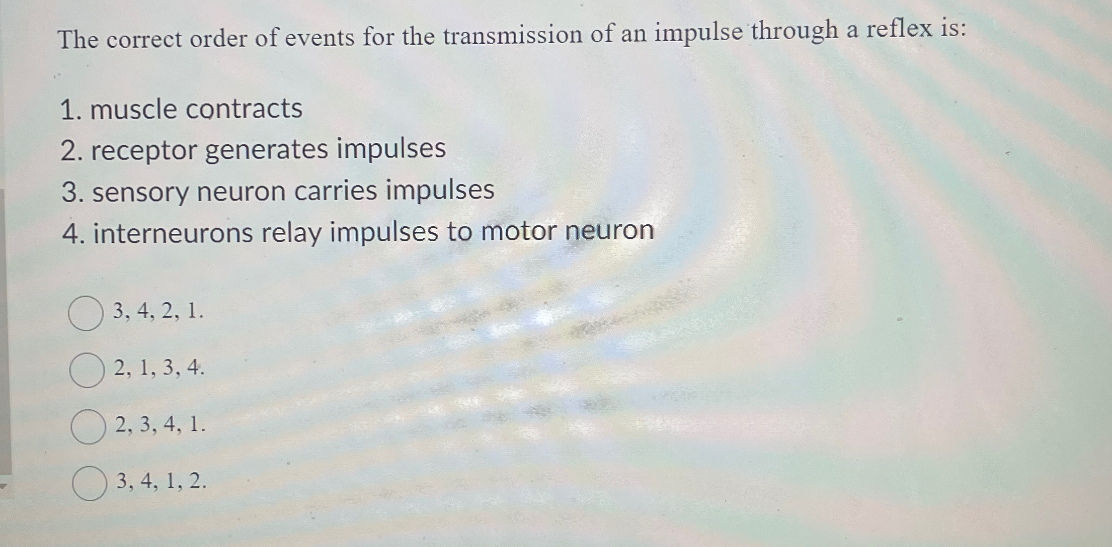 Solved The correct order of events for the transmission of | Chegg.com