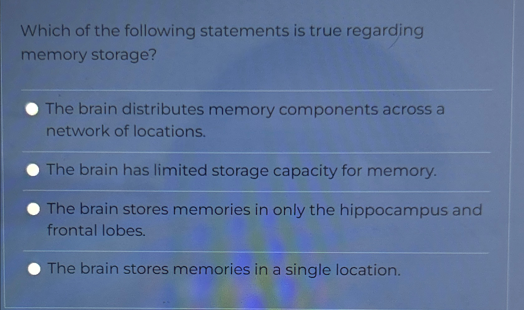 Solved Which of the following statements is true regarding | Chegg.com