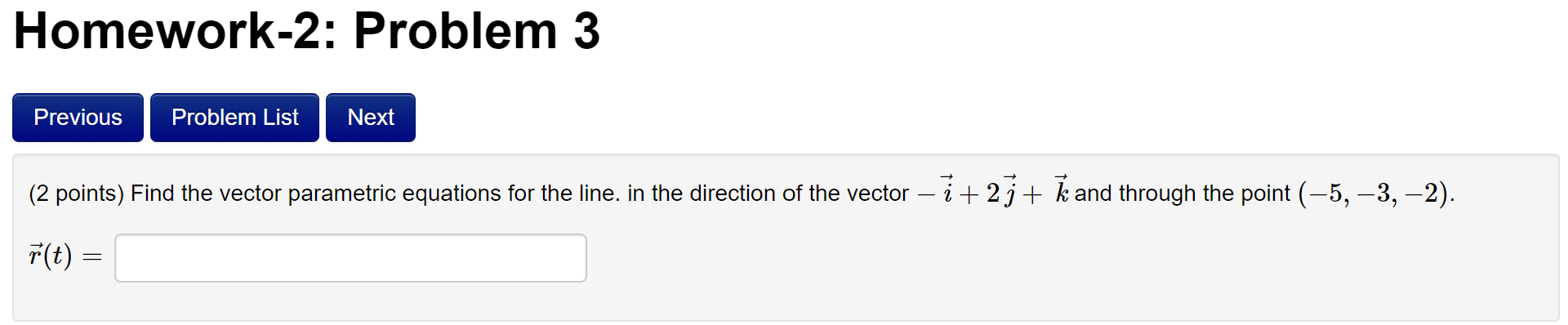 Solved 2 points find The Vector Parametric Equations For