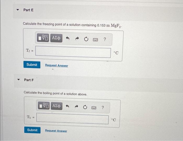 Solved Calculate the freezing point and boiling point in | Chegg.com