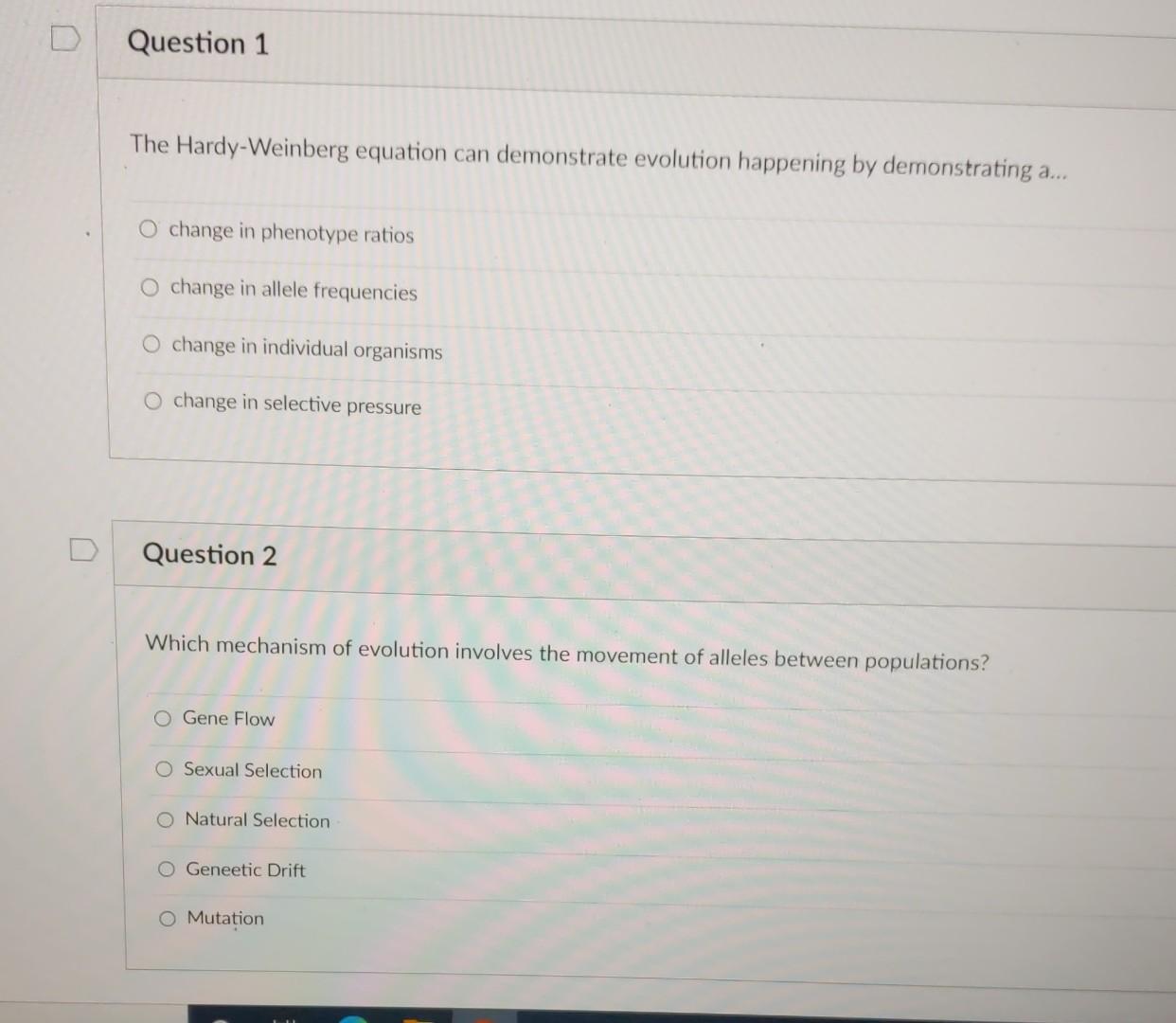 Solved Question 1 The Hardy-Weinberg equation can | Chegg.com