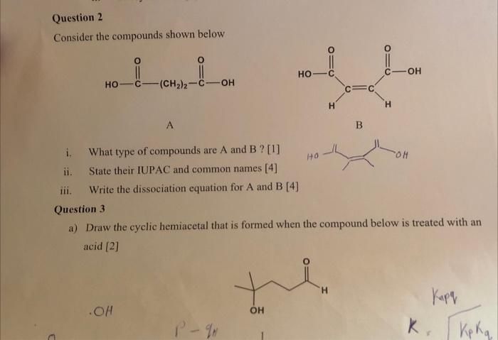 Solved Consider the compounds shown below i. What type of | Chegg.com