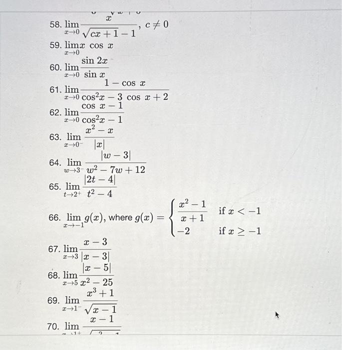 Solved 19-70. Evaluating limits Find the following limits or | Chegg.com
