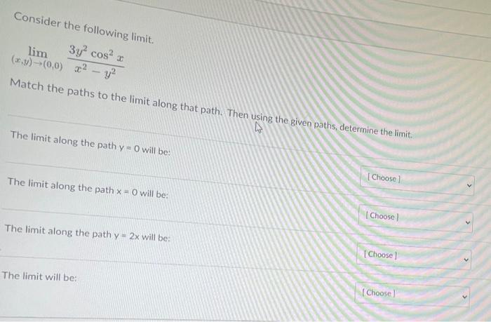 Solved Consider the following limit. | Chegg.com