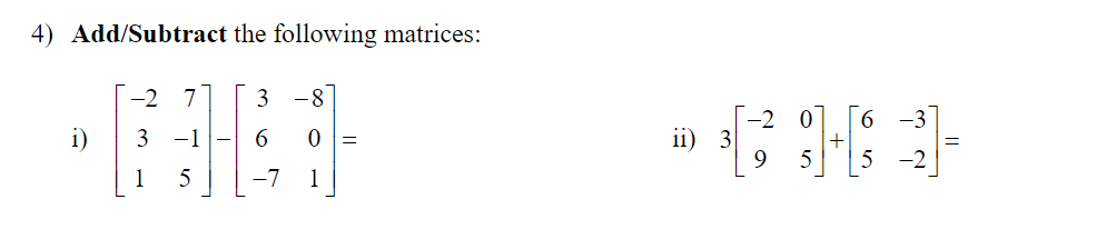 Solved Add/Subtract the following | Chegg.com