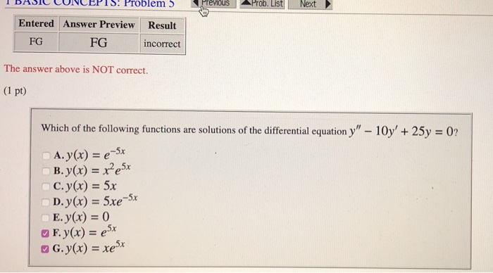 Solved 1 D IC LUNCEris: Problem revious Prob. List Next | Chegg.com