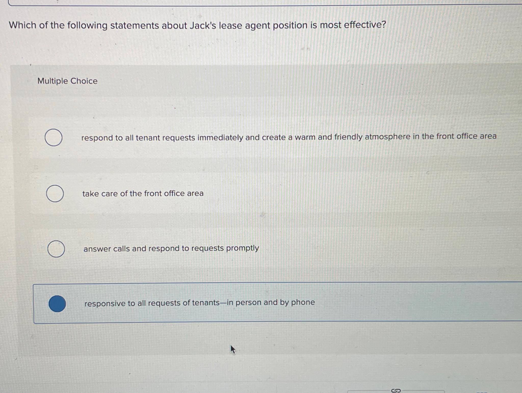 Solved Which of the following statements about Jack's lease | Chegg.com