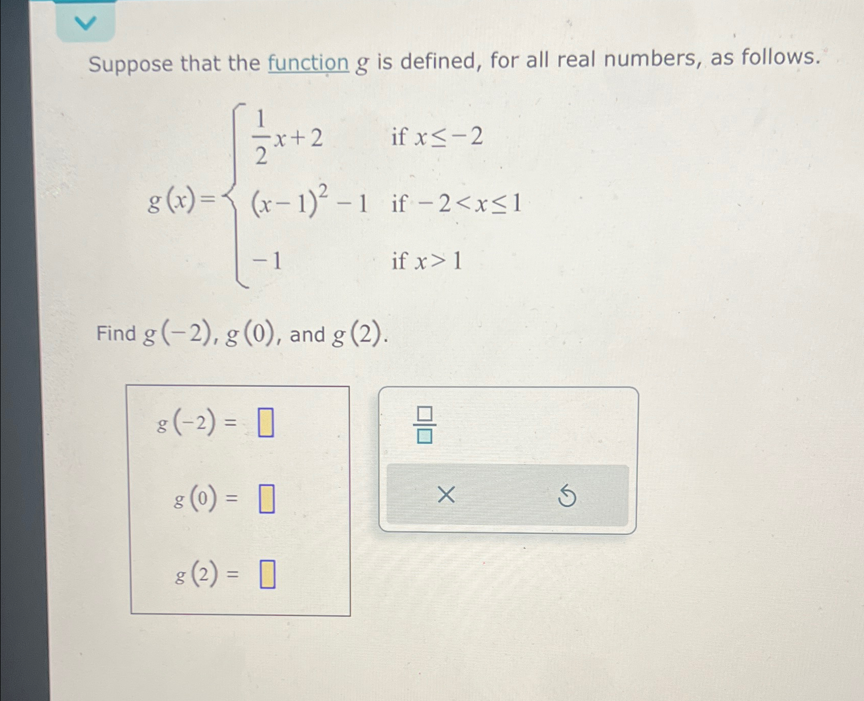 Solved Suppose that the function g ﻿is defined, for all real | Chegg.com