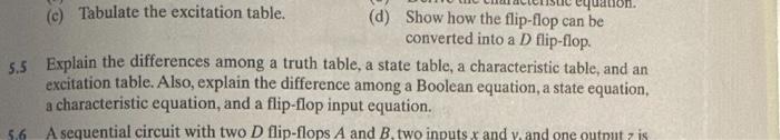 Solved (c) Tabulate the excitation table. (d) Show how the | Chegg.com