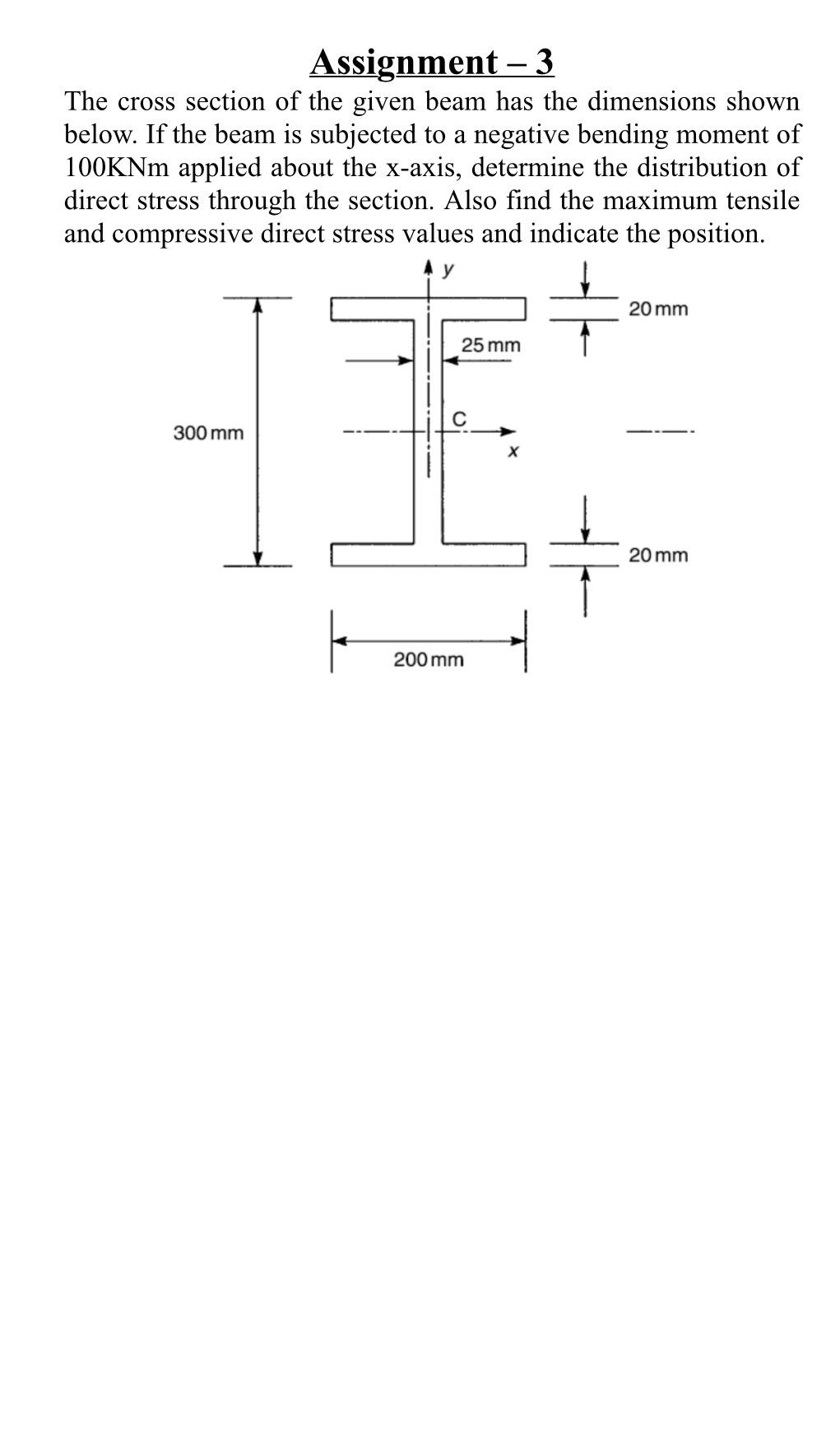 Solved Assignment - 3The cross section of the given beam has | Chegg.com
