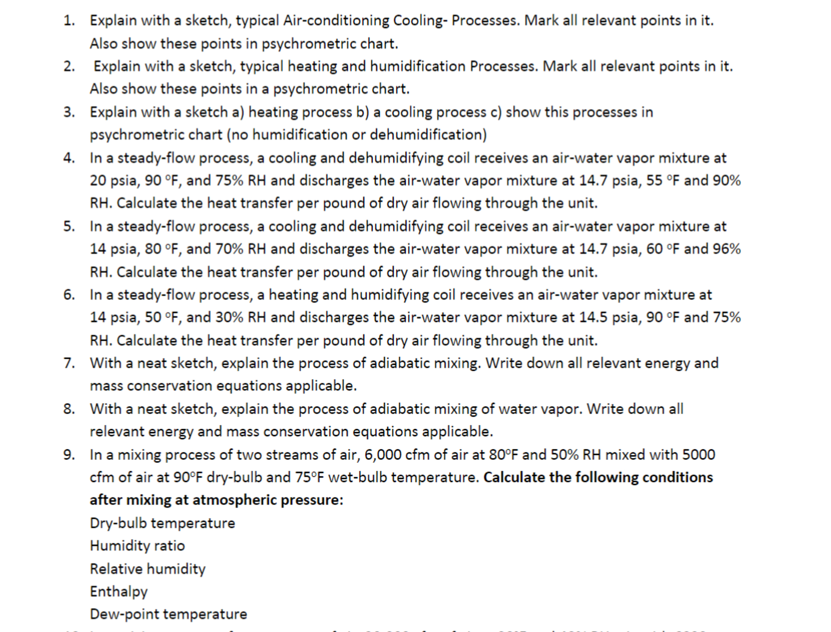 Solved 1. ﻿Explain with a sketch, typical Air-conditioning | Chegg.com
