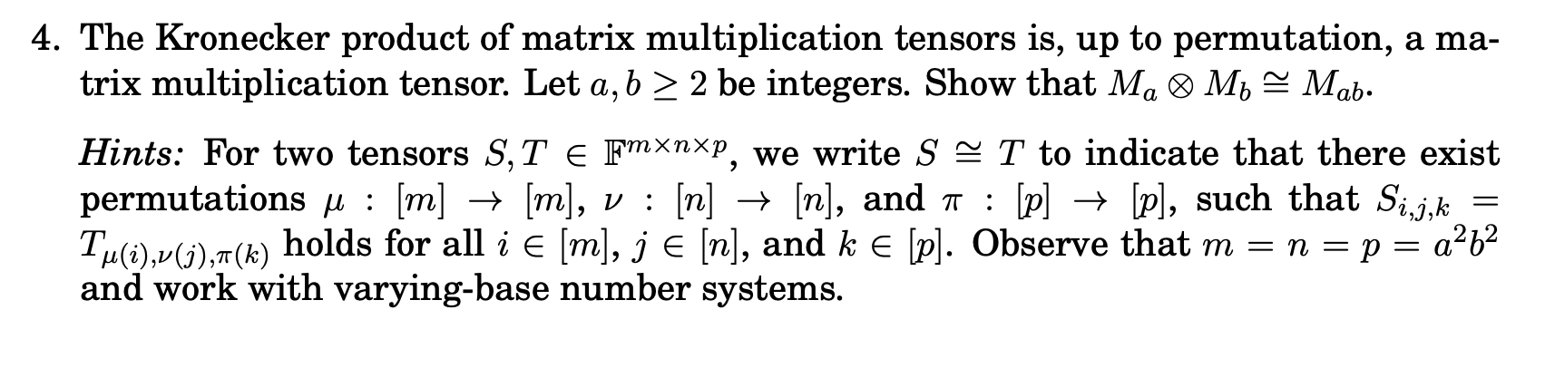 Solved The Kronecker product of matrix multiplication | Chegg.com
