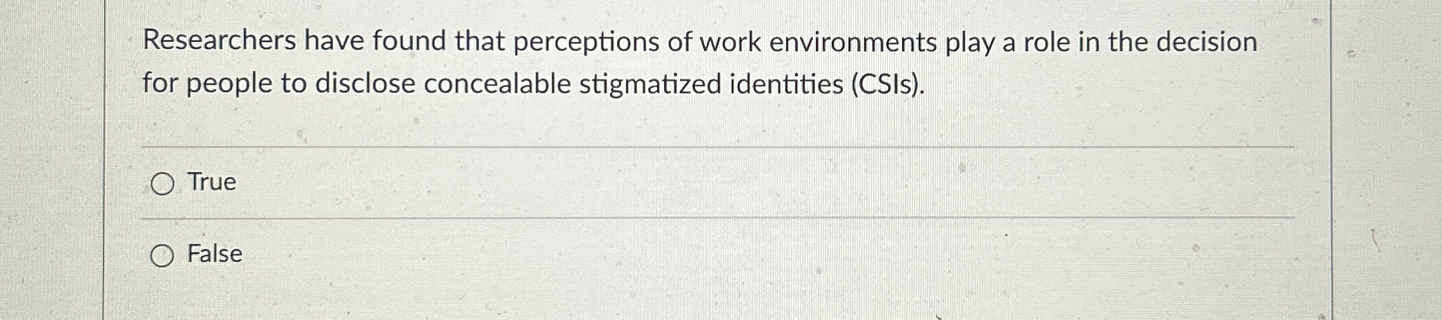 Solved Researchers have found that perceptions of work | Chegg.com
