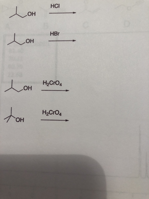 Solved HCI Loh HBr Loh Loh H2Cr04 toh H2Cr04 | Chegg.com