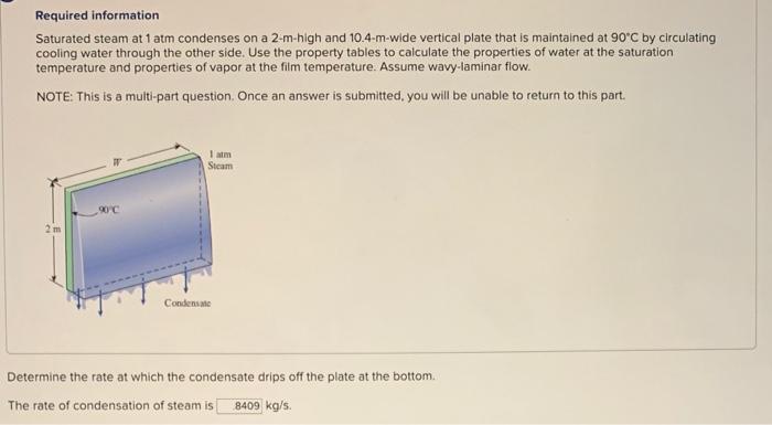 Solved Required information Saturated steam at 1 atm | Chegg.com