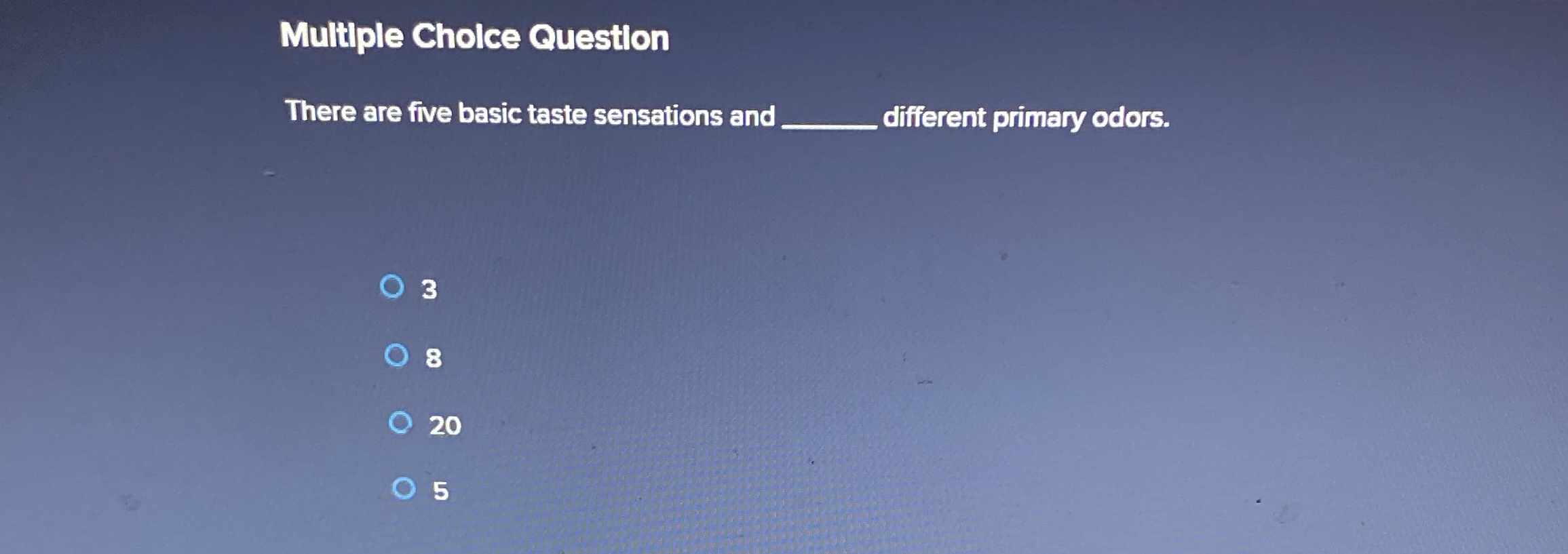 Solved Multiple Cholce QuestionThere are five basic taste | Chegg.com