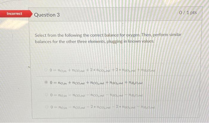 Solved Using the element balances created above, solve for | Chegg.com