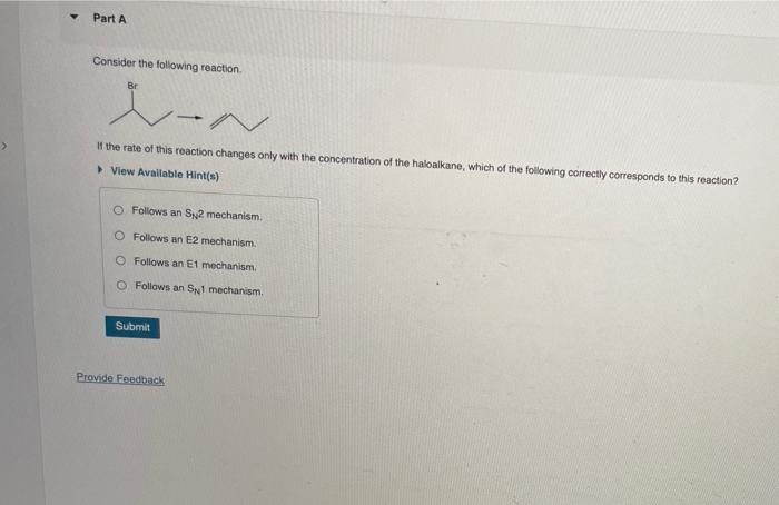 Solved Part A Consider the following reaction BP しっ ~ It the | Chegg.com