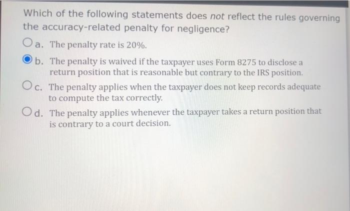 Solved Which of the following statements does not reflect | Chegg.com