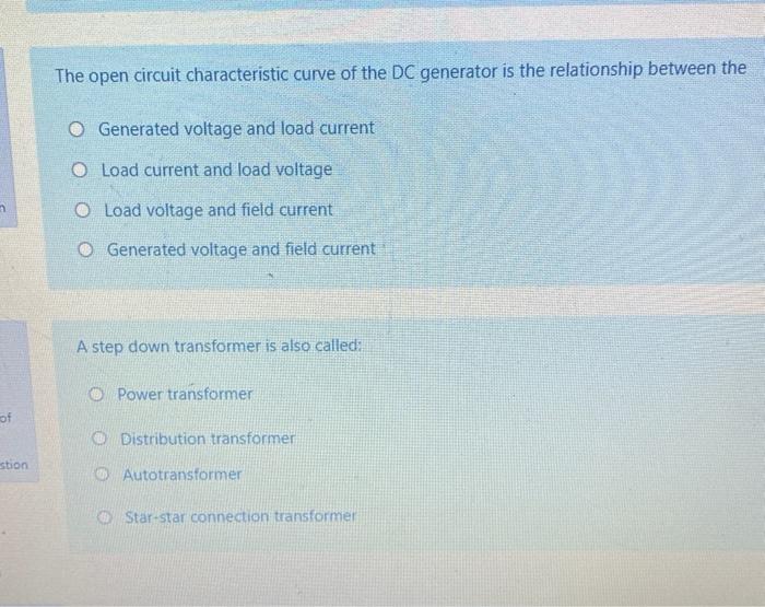 Solved The open circuit characteristic curve of the DC | Chegg.com
