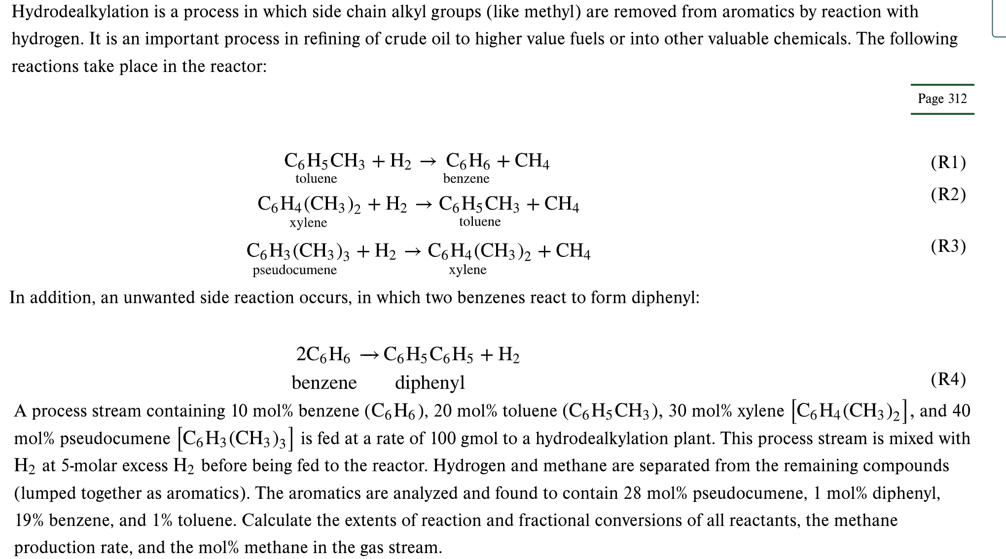 Solved Hydrodealkylation is a process in which side chain | Chegg.com
