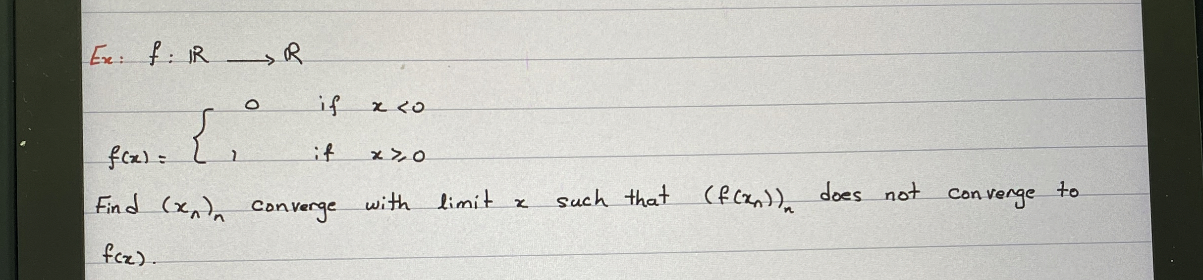 Solved Ex:f:RlongrightarrowRf(x)={0 if x