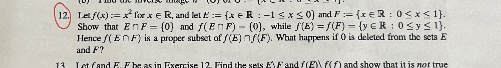 Solved Let f(x):=x2 ﻿for xinR, and let E:={xinR:-1≤x≤0} ﻿and | Chegg.com