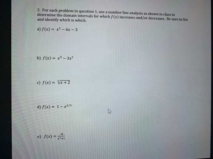Solved 2. For each problem in question 1, use a number line | Chegg.com