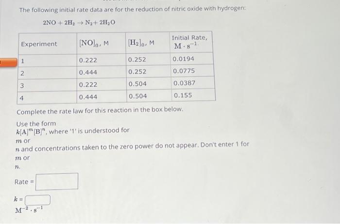 Solved 3 The following initial rate data are for the | Chegg.com