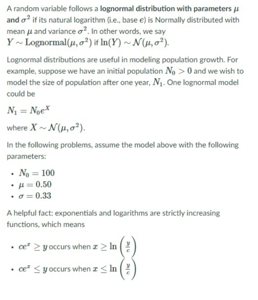 Solved A random variable follows a lognormal distribution | Chegg.com
