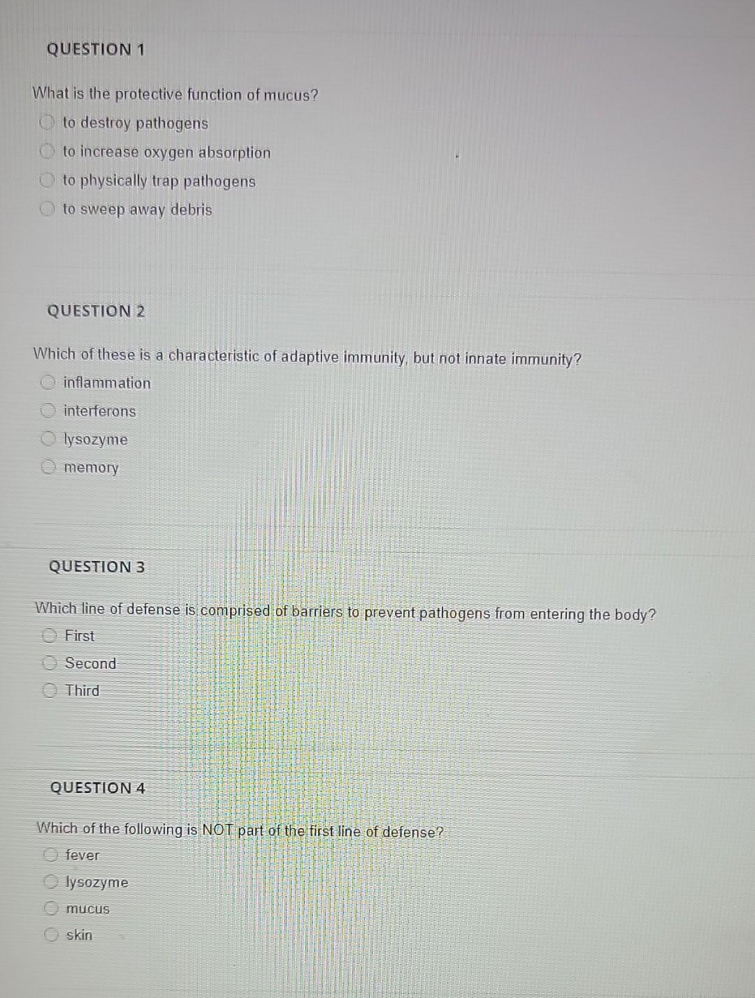 Solved What is the protective function of mucus? to destroy | Chegg.com