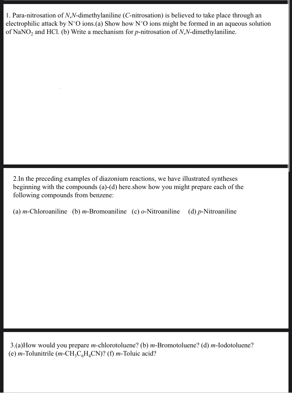 Solved Para-nitrosation of N,N-dimethylaniline | Chegg.com